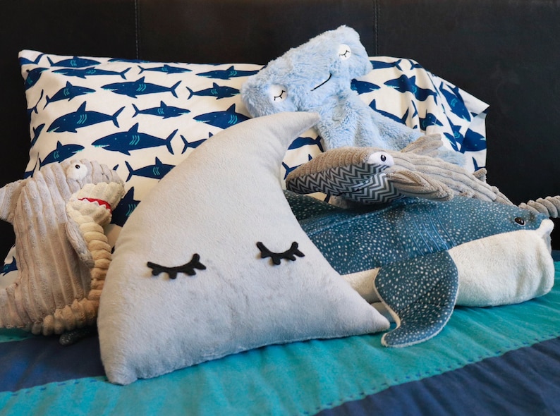 Shark Fin Pillow Sleepy Room Decor Ocean Under the Sea Pillows | Etsy