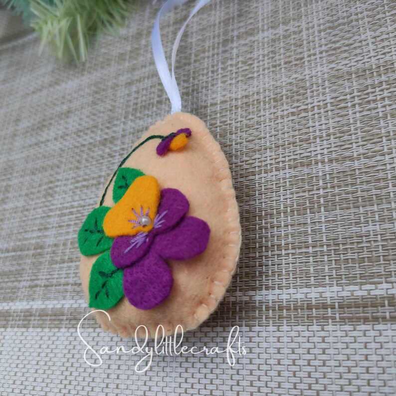 Easter Flower Egg Easter Tree Decor Easter Felt Ornament - Etsy