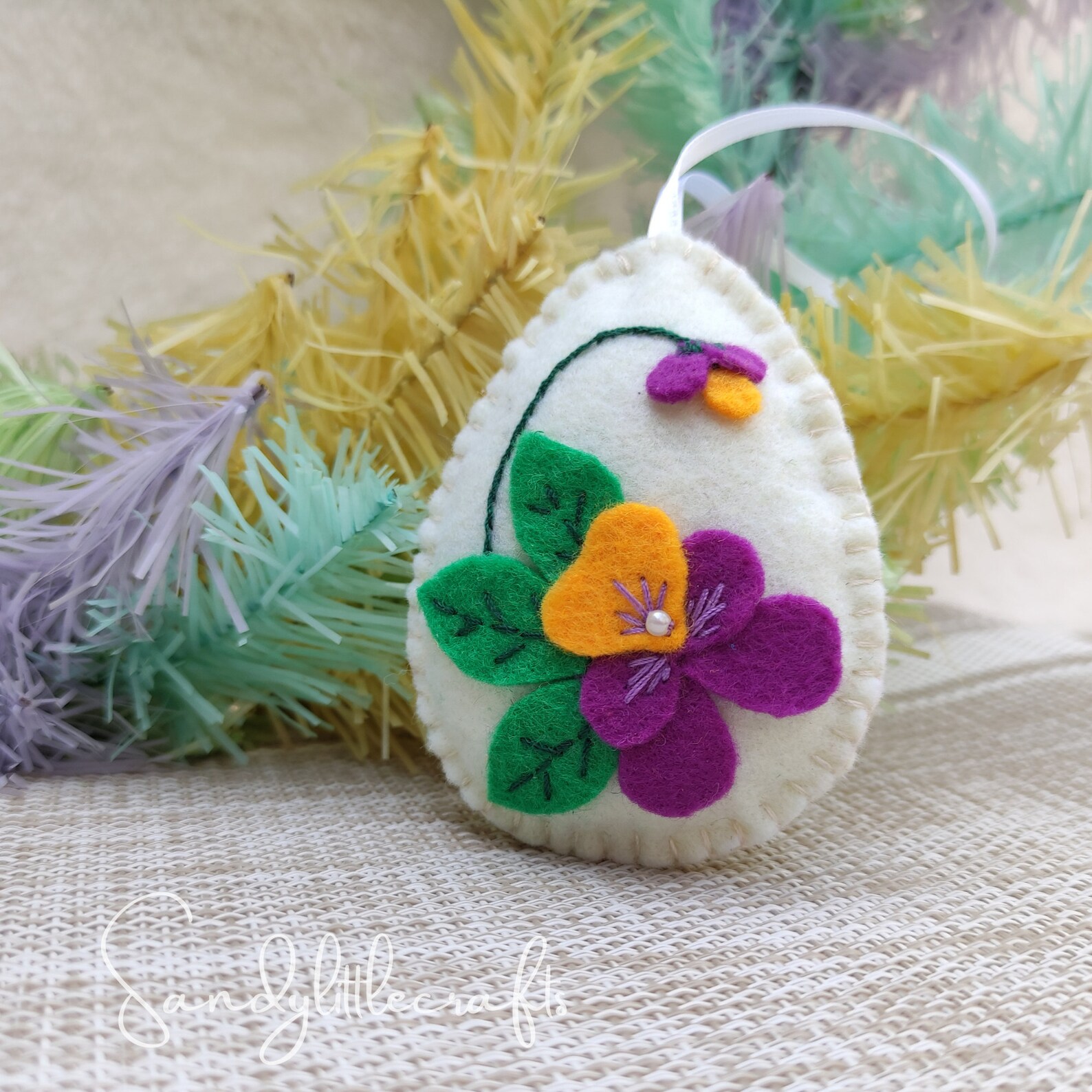Easter Flower Egg Easter Tree Decor Easter Felt Ornament - Etsy
