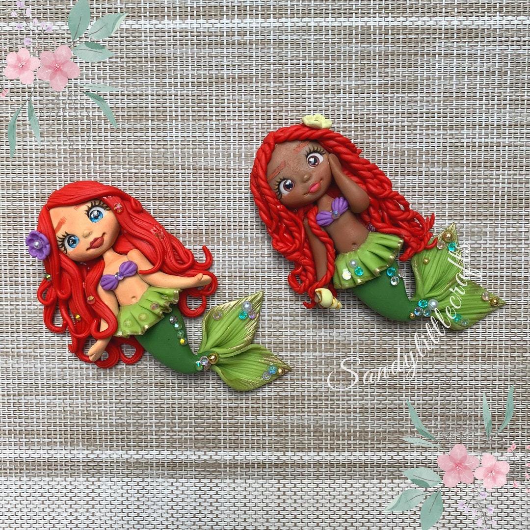Mermaid Clay/ Clay Princess/ Clay Dolls for Bow/ Clay Embellisments ...