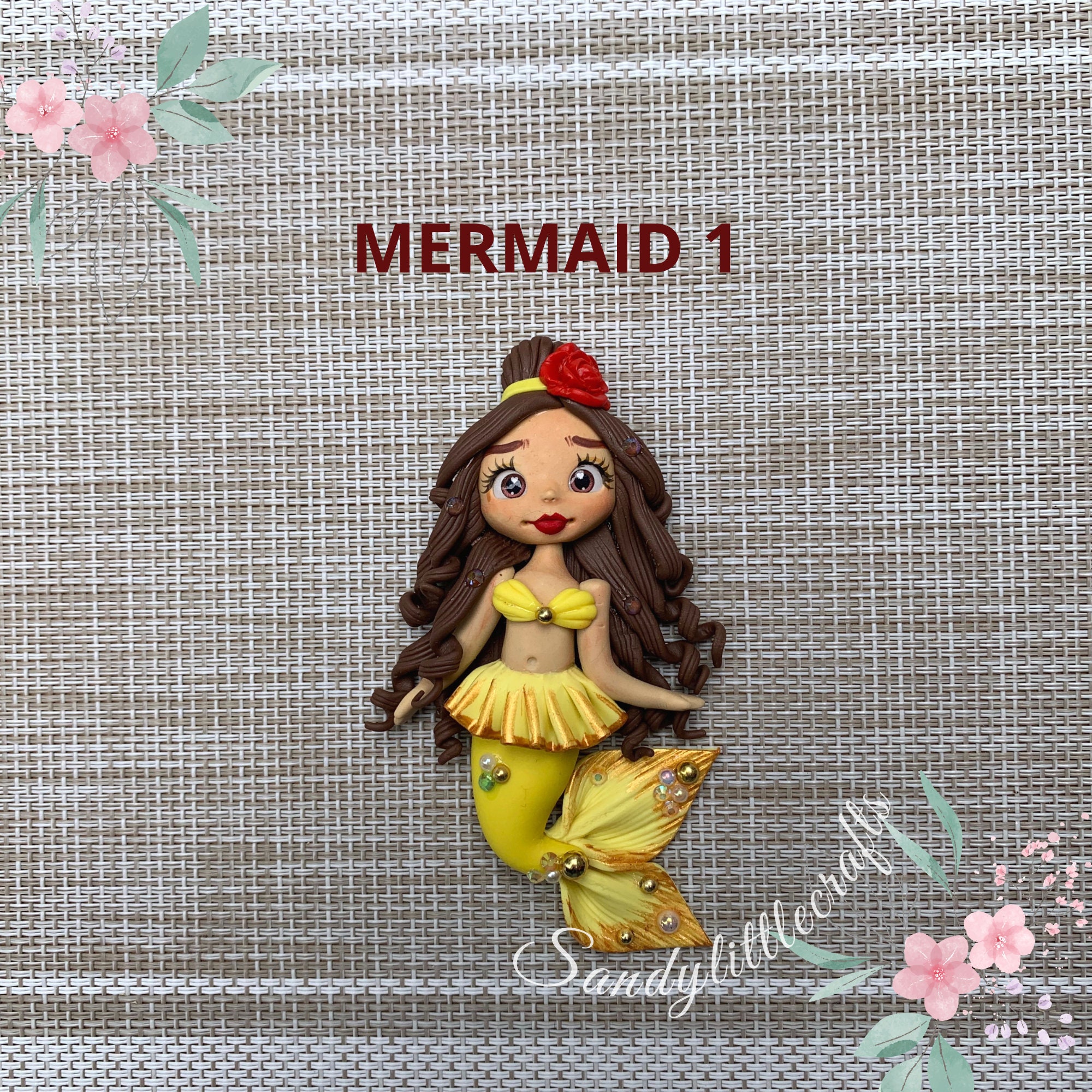 Mermaid Clay, Air Dry Mermaid, Bow Centerpiece, Clay Hair Bow Center ...