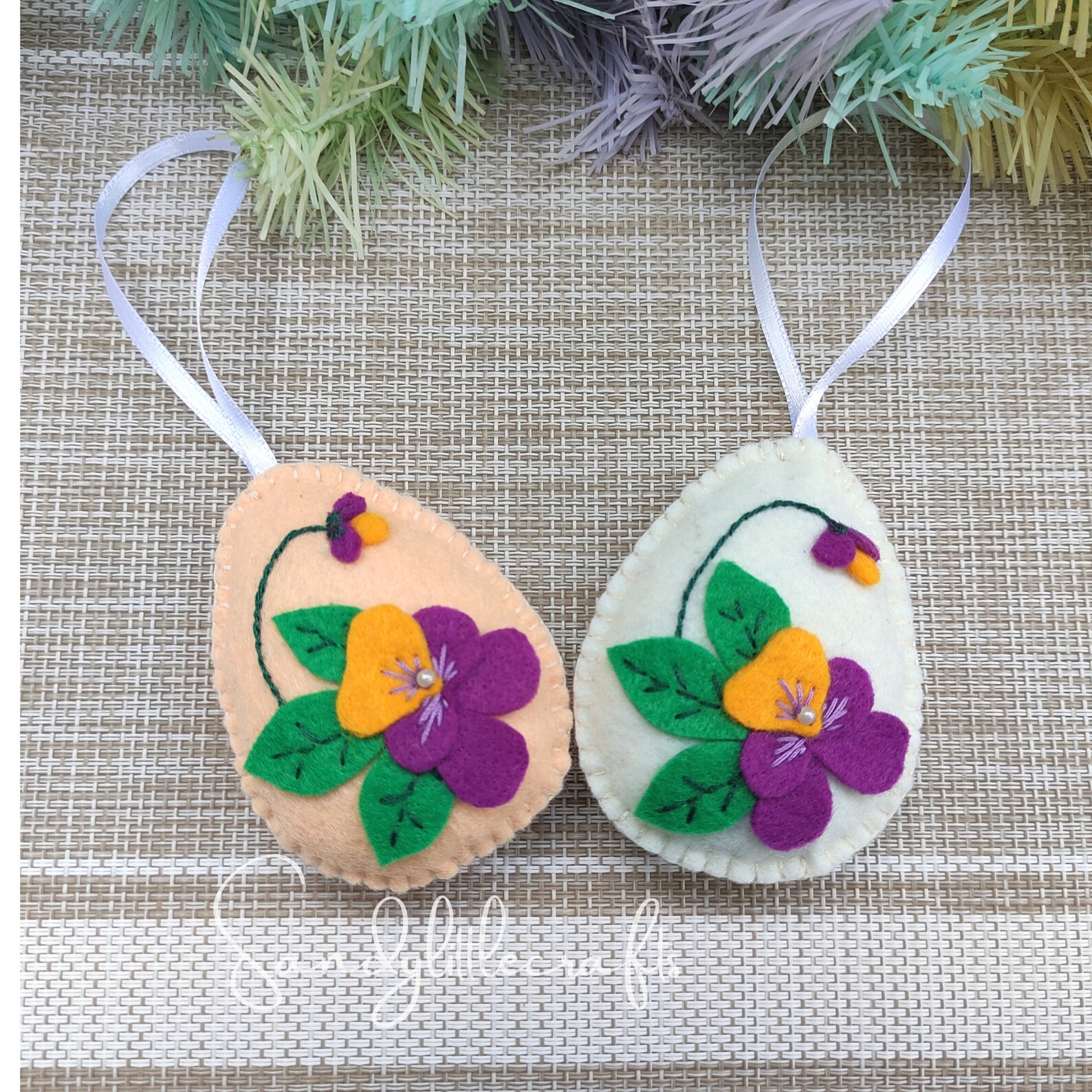 Easter Flower Egg Easter Tree Decor Easter Felt Ornament - Etsy