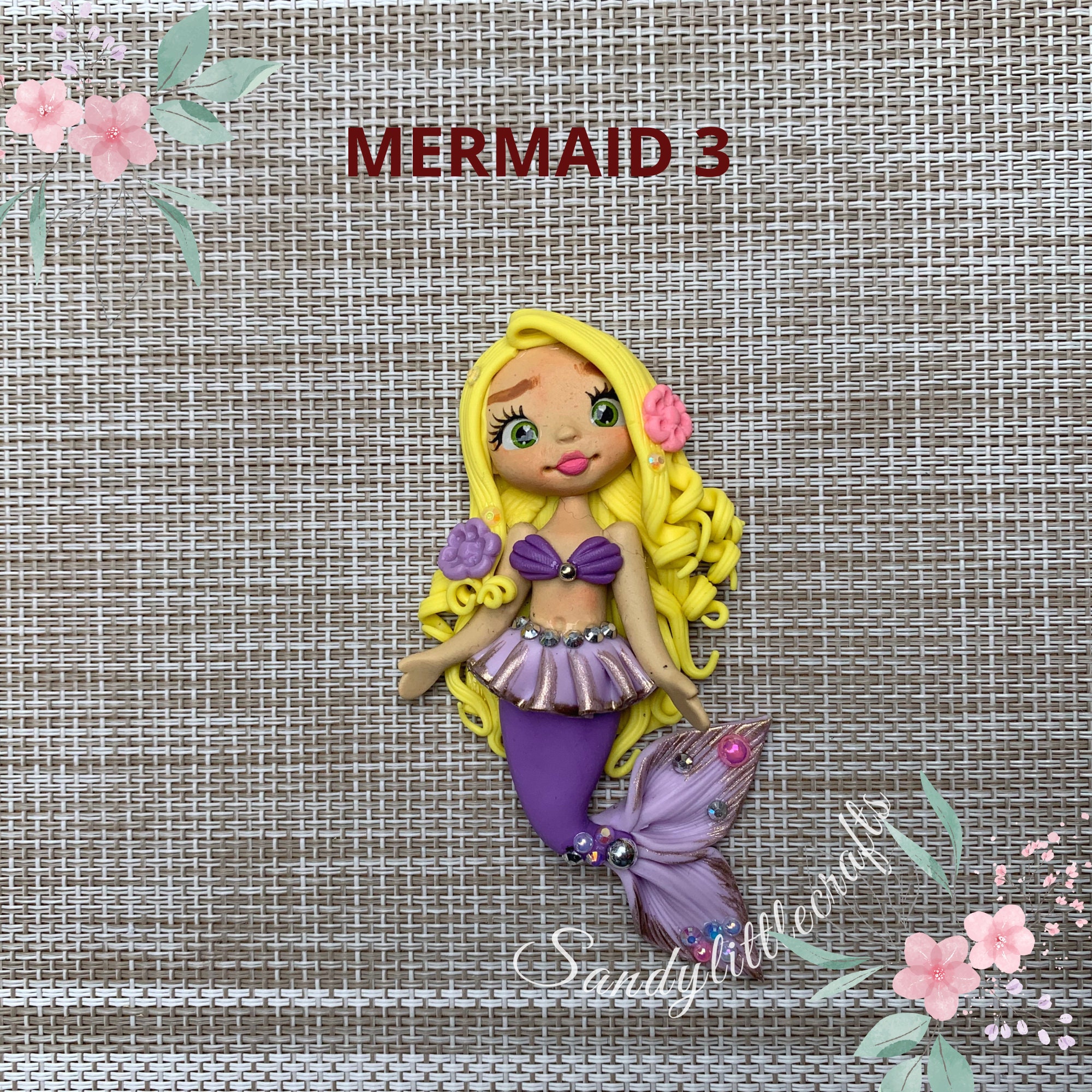 Mermaid Clay, Air Dry Mermaid, Bow Centerpiece, Clay Hair Bow Center ...