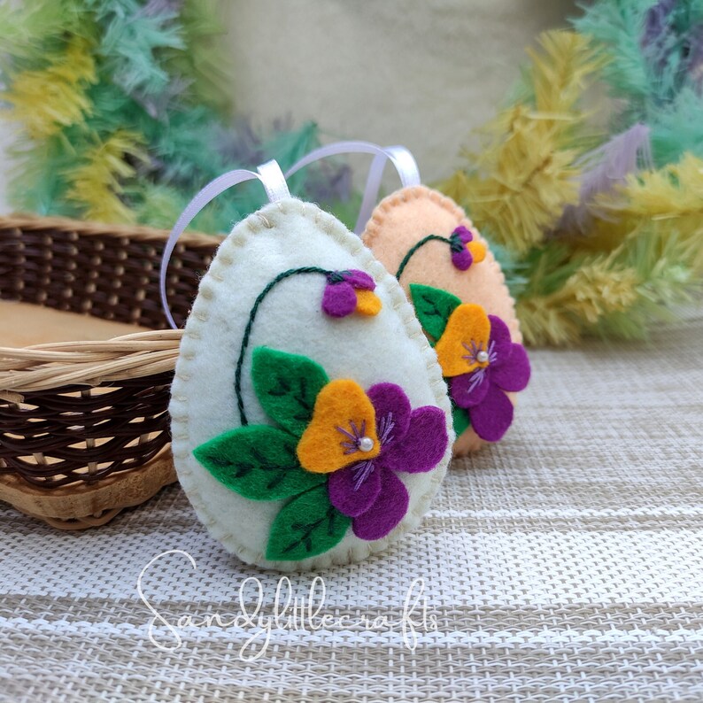 Easter Flower Egg Easter Tree Decor Easter Felt Ornament - Etsy