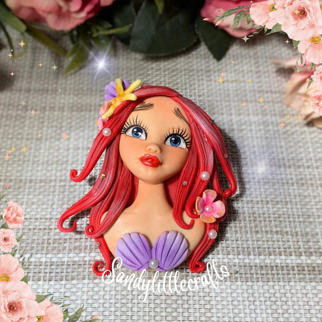 Clay Princess/ Clay Centers for Bows/ Clay Centerpiece/ Doll Handmade ...