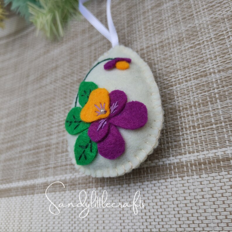Easter Flower Egg Easter Tree Decor Easter Felt Ornament - Etsy
