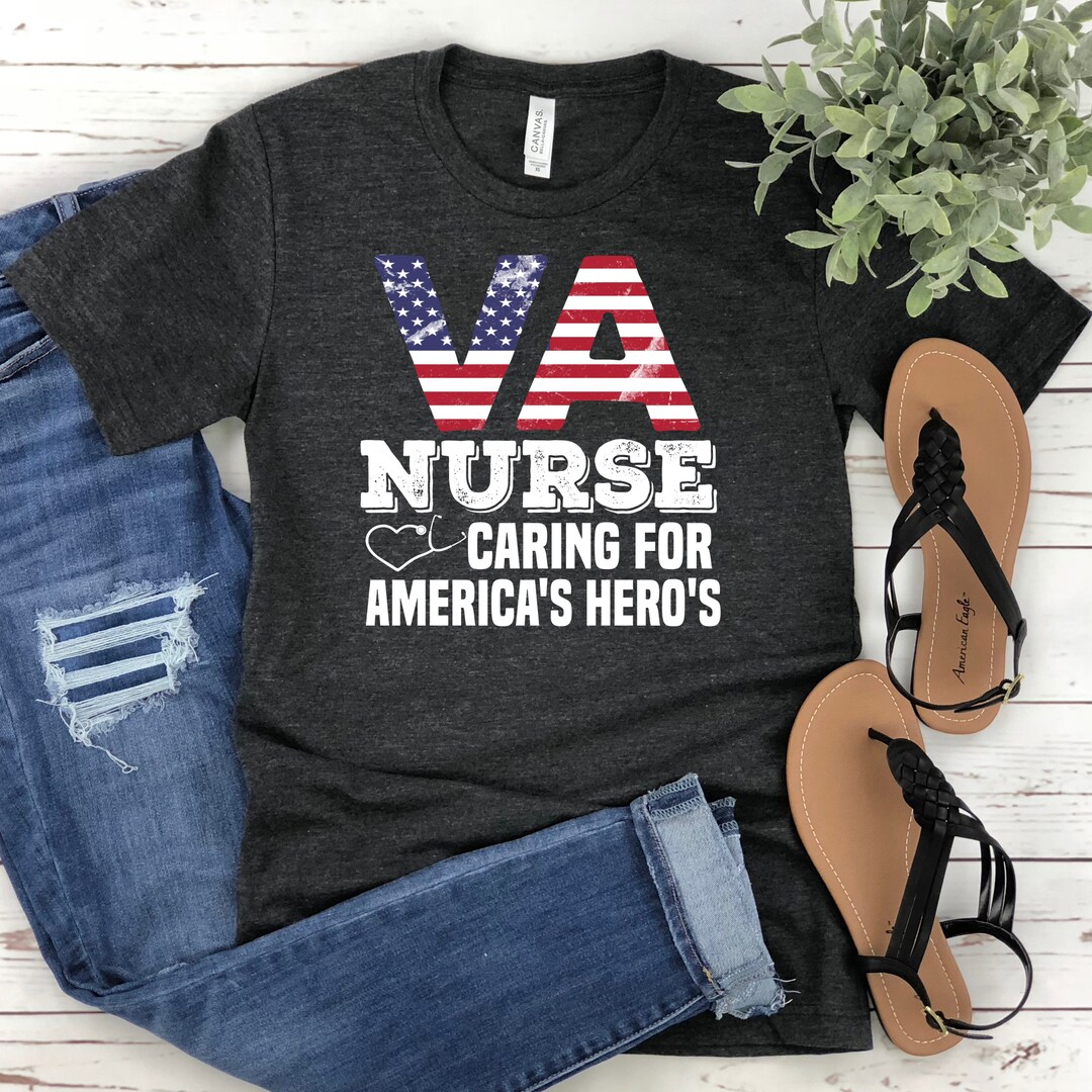 VA Nurse , Military Veteran Funny Nursing School Shirt, Nurse Gift ...