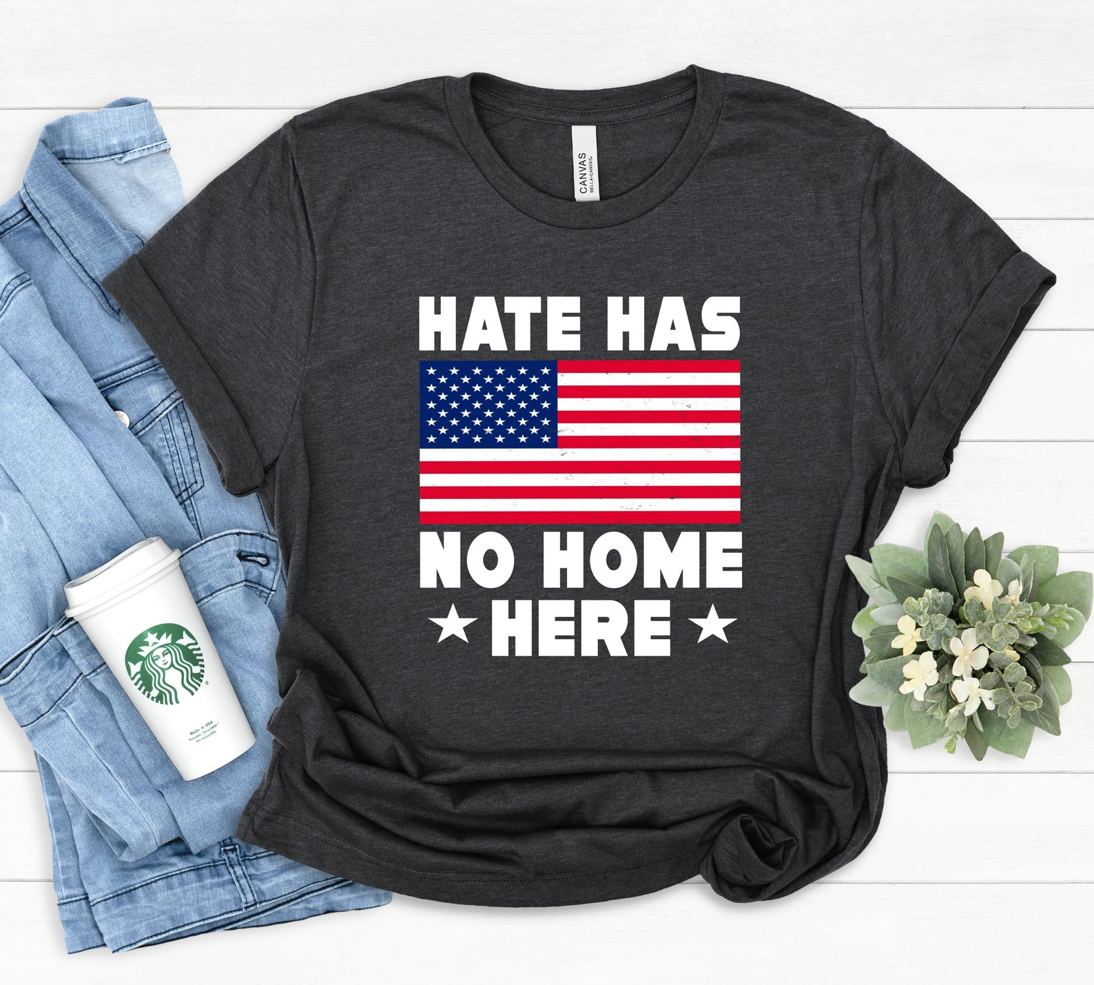 Hate Has No Home Here Shirt American Flag Gifts Equal Rights - Etsy