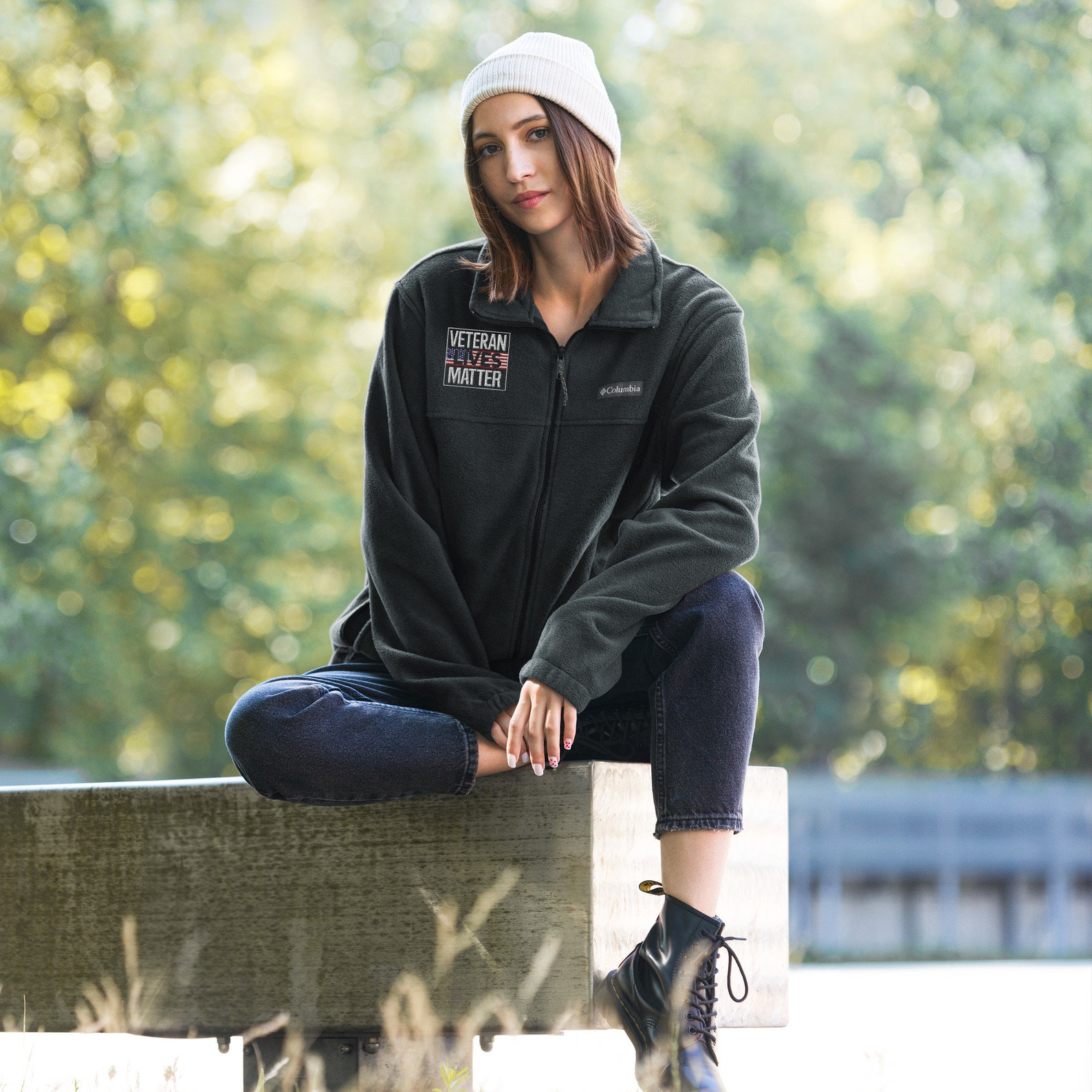 Veteran Lives Matter Embroidery Columbia Fleece Jacket, VA Nurse ...