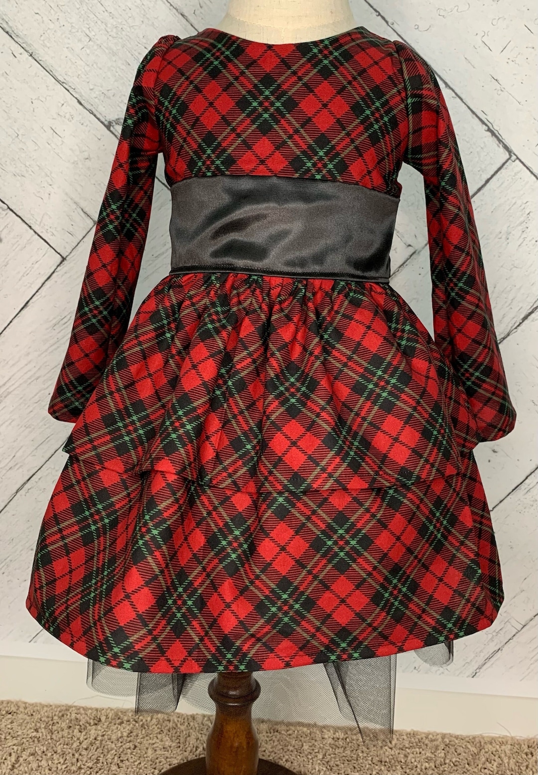 Girls Holiday Dress, Girls Christmas Dress, Plaid Dress, Little Girls ...