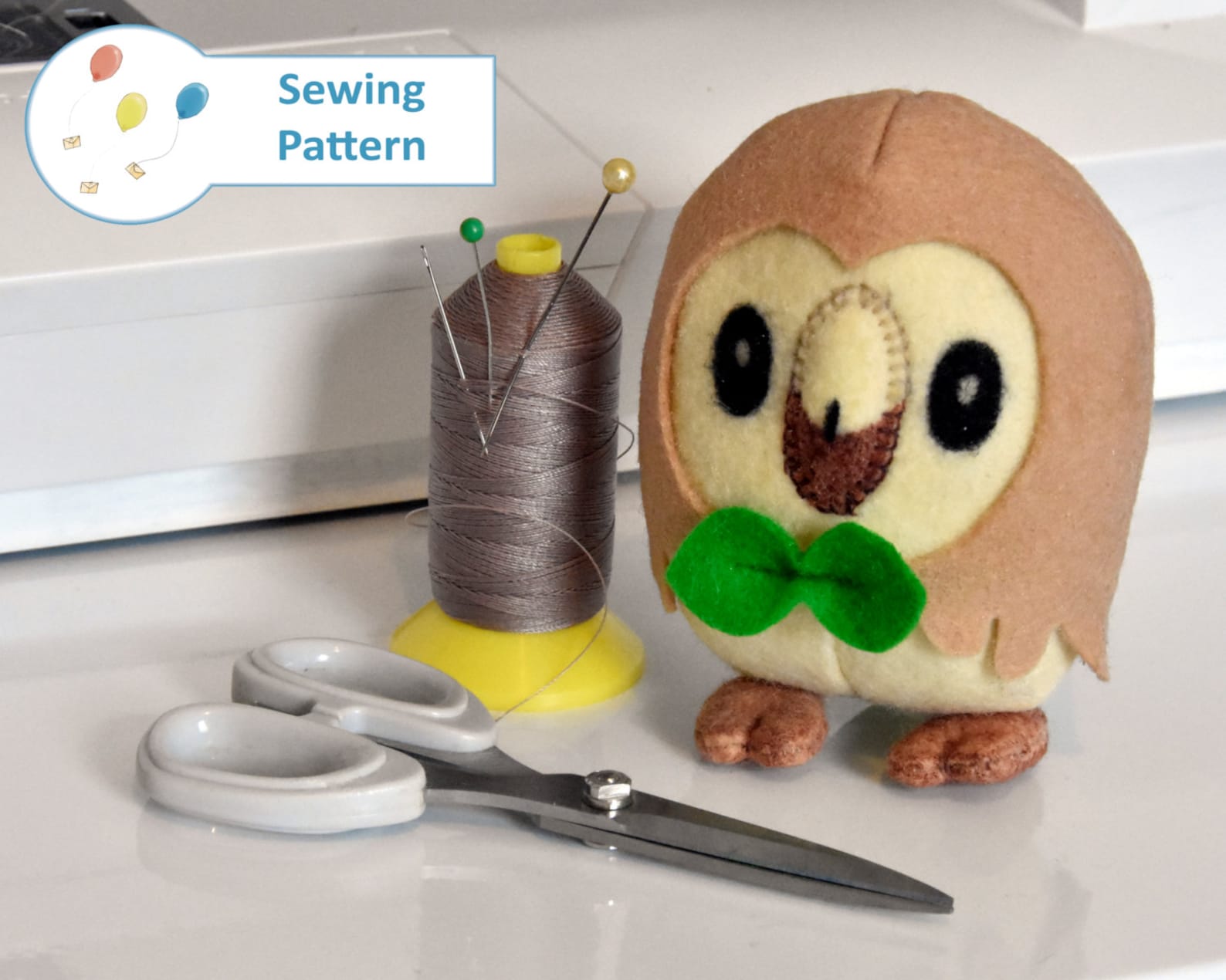 A4 SIZED Rowlet Owl Pokemon Starter Sewing Pattern! Beginner Suitable ...
