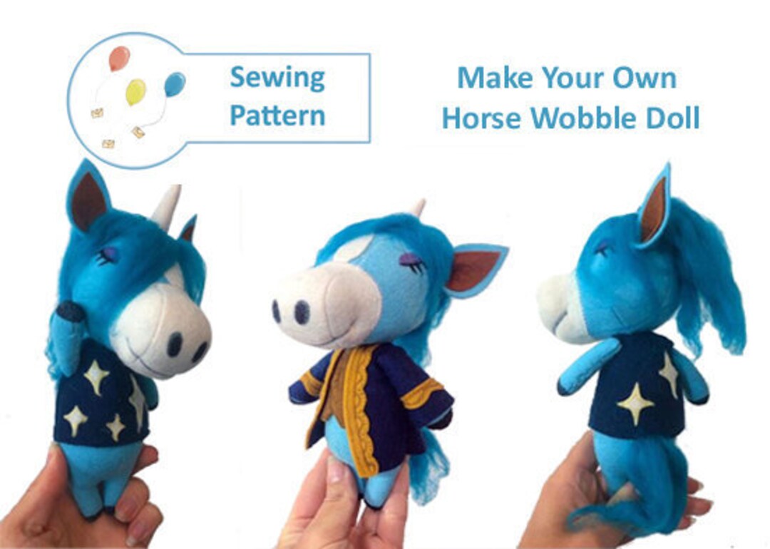 A4 SIZED Cute Wobble Doll Horse Starter Sewing Pattern! Advanced ...