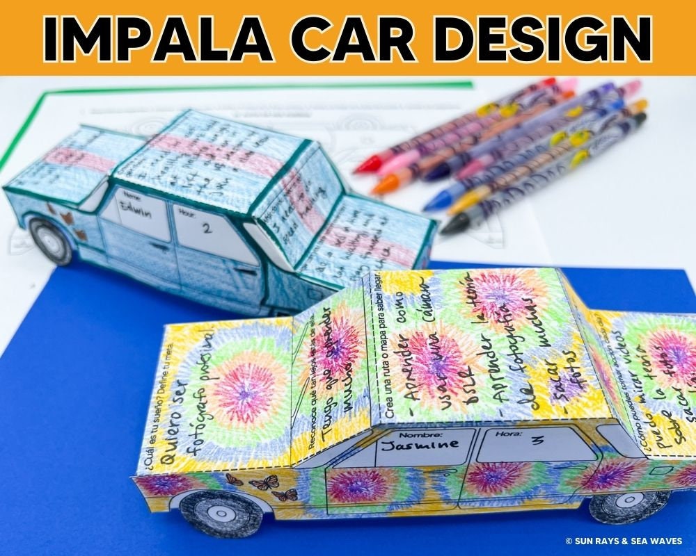 3D Foldable Paper Car- Printable Download - Color, Cut, Fold, & Glue ...