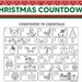 Christmas Countdown Coloring Sheet Calendar in English & Spanish ...
