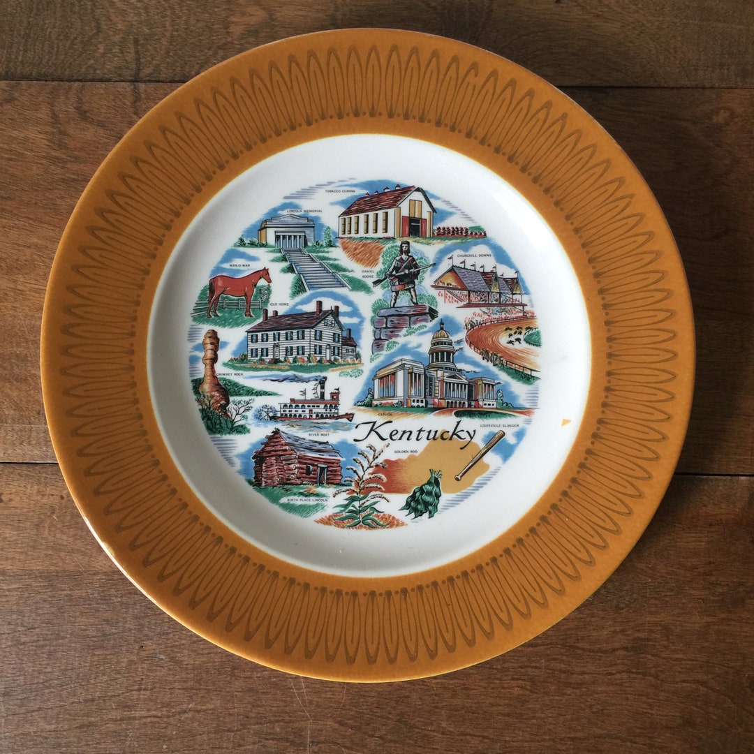 KENTUCKY, Vintage Kentucky Souvenir Plate, State Plate - Etsy