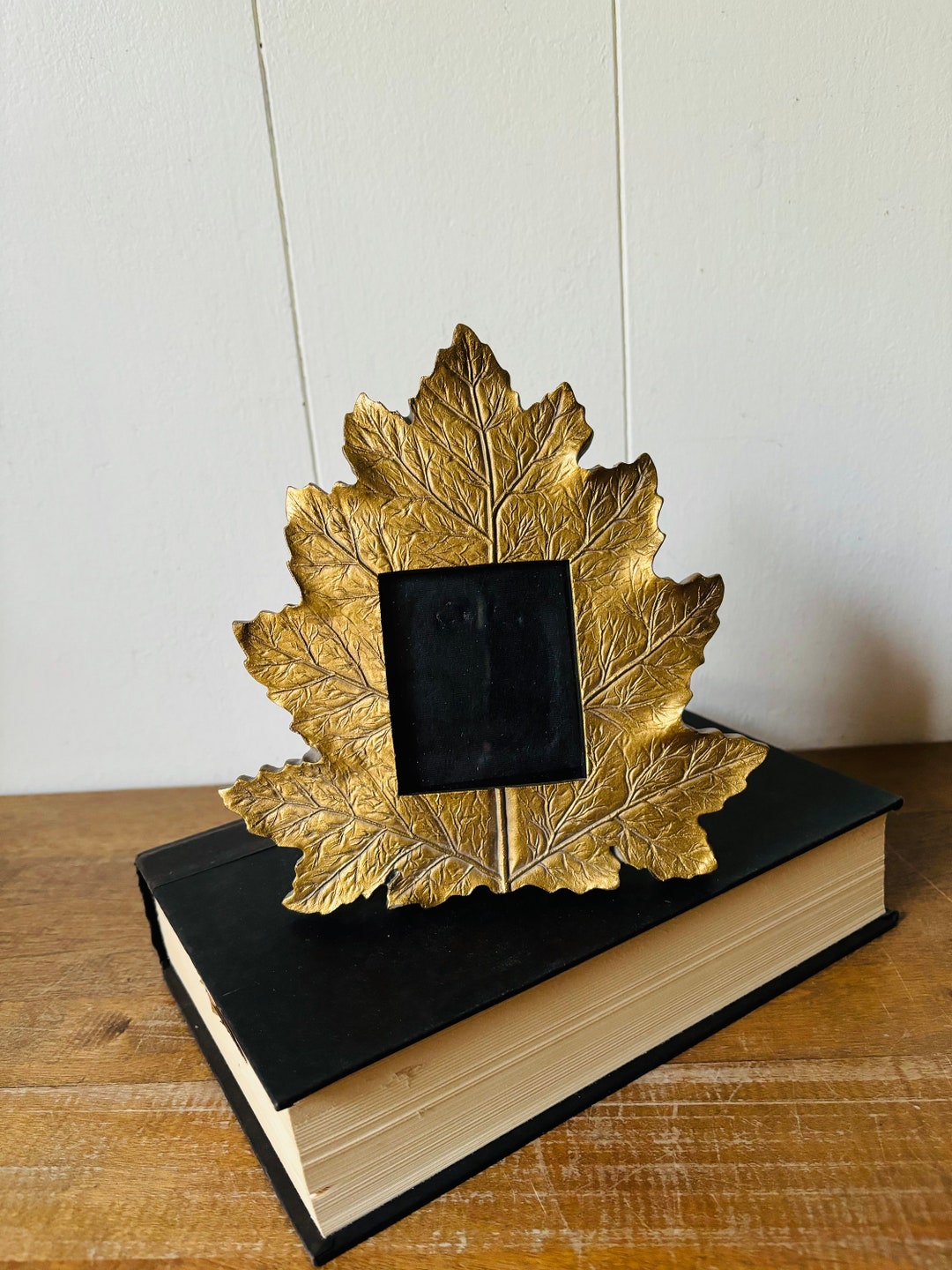 Leaf Shaped Frame / Fall Leaf Frame / Small Photo Frame/ Gold Textured ...