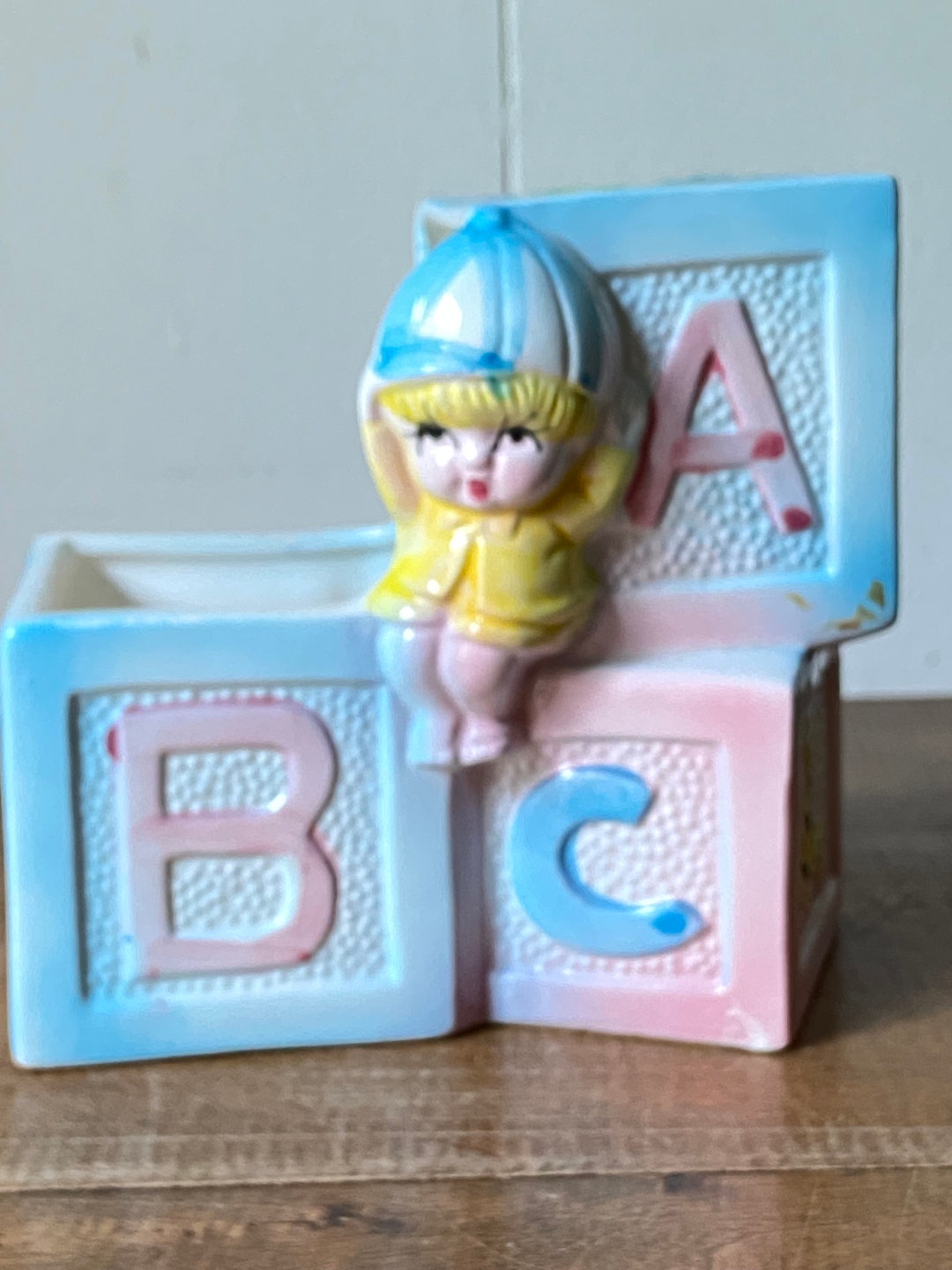 Baby ABC Blocks Planter: Boy, Girl, Ceramic Planter, Rubens Originals ...