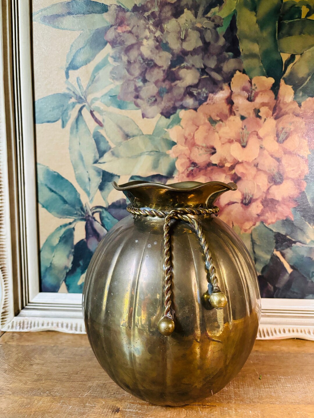 Vintage Brass Vase/ Rope Design /brass Rope /ribbed Vase/ India - Etsy