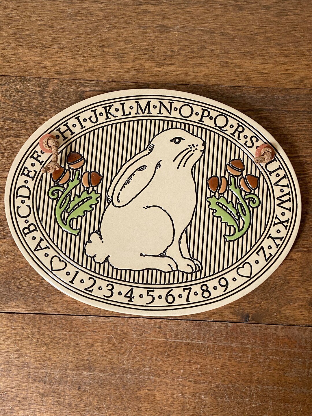 Rabbit Pottery Plaque/trinity Pottery/ 1987/ Easter Decor/rabbit ...