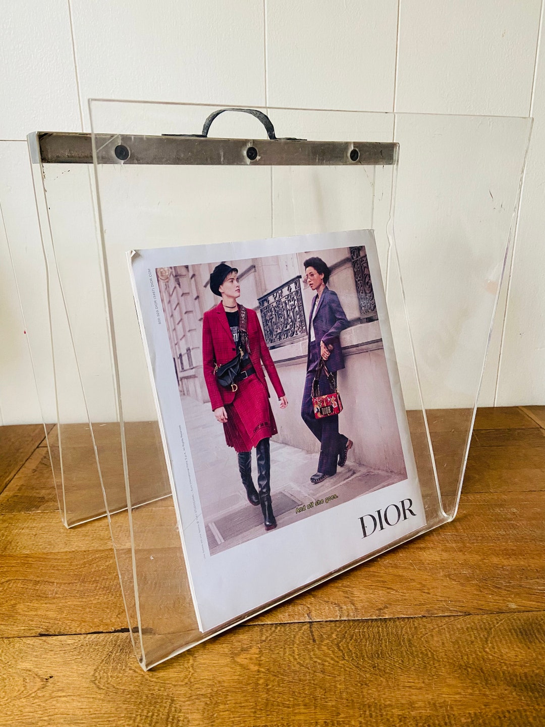 Mcm/magazine Rack/transparent Lucite /midcentury Modern/clear Acrylic ...