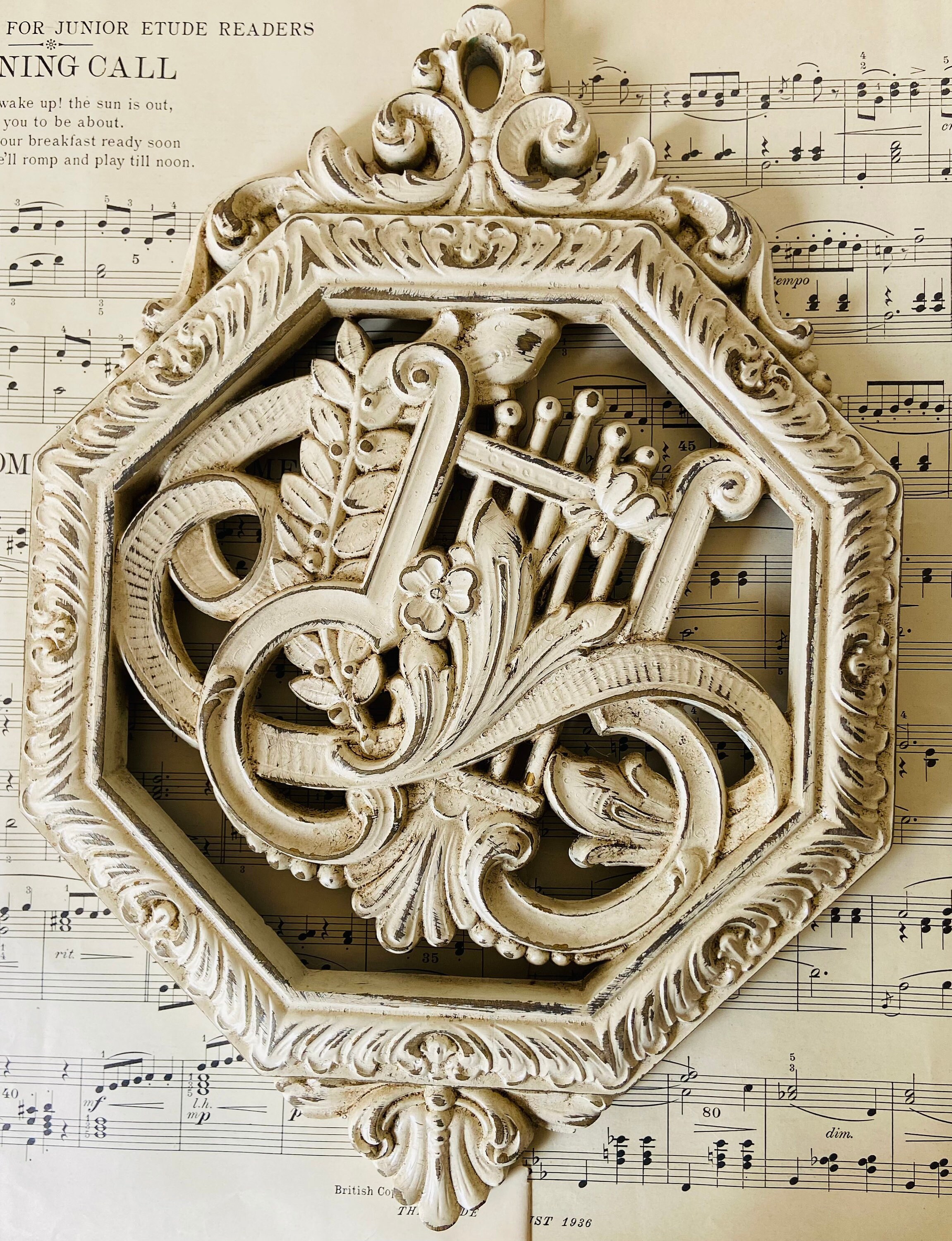 Homco Vintage Musical Instrument Plaques/ 1976/white - Etsy
