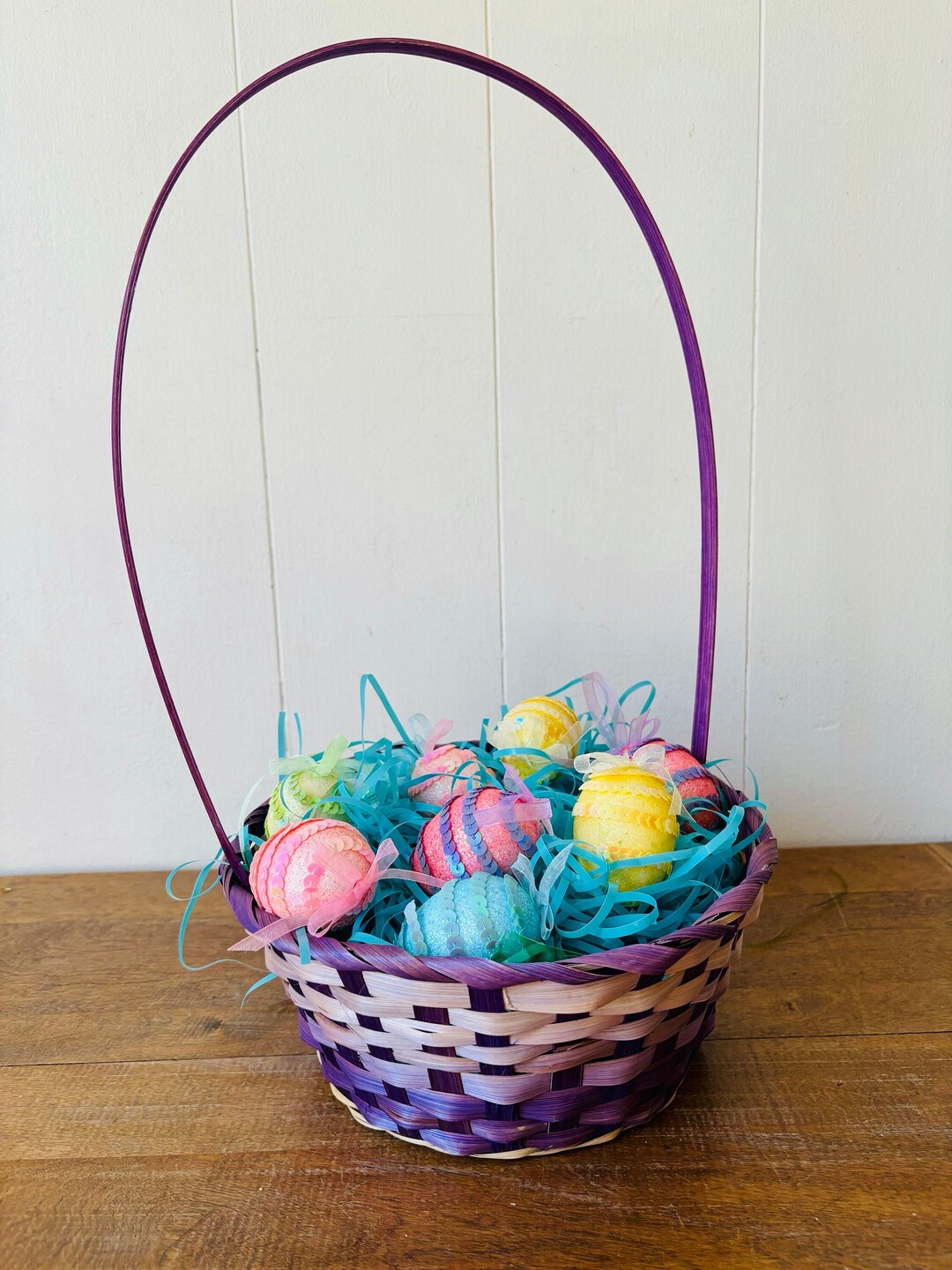 1970s/ Easter Basket/ Purple Basket/ Spring Decor/ Easter Decor /AS IS ...