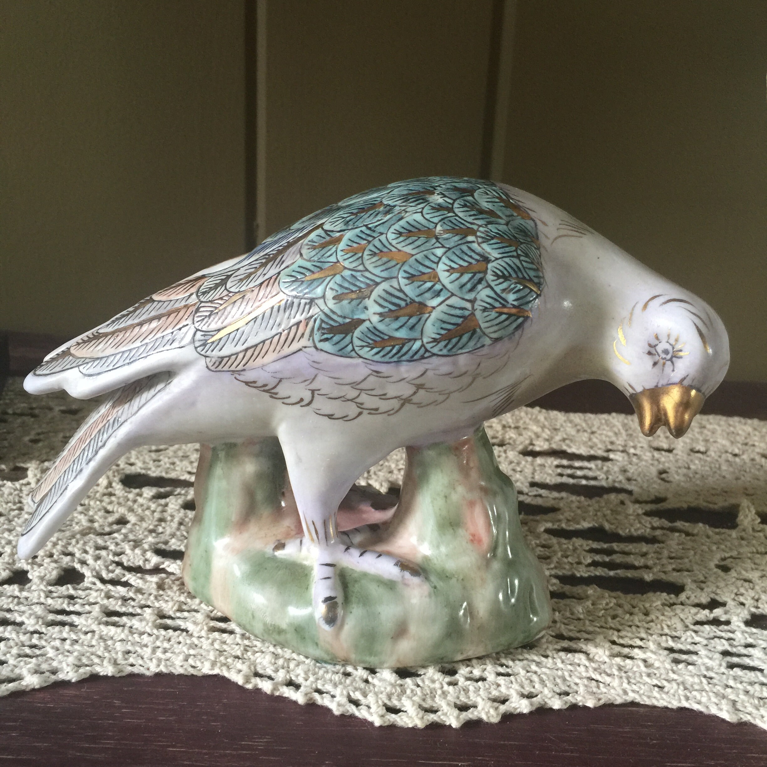 Dove Figurine Vintage Bird Figures Hand Painted Figurine | Etsy