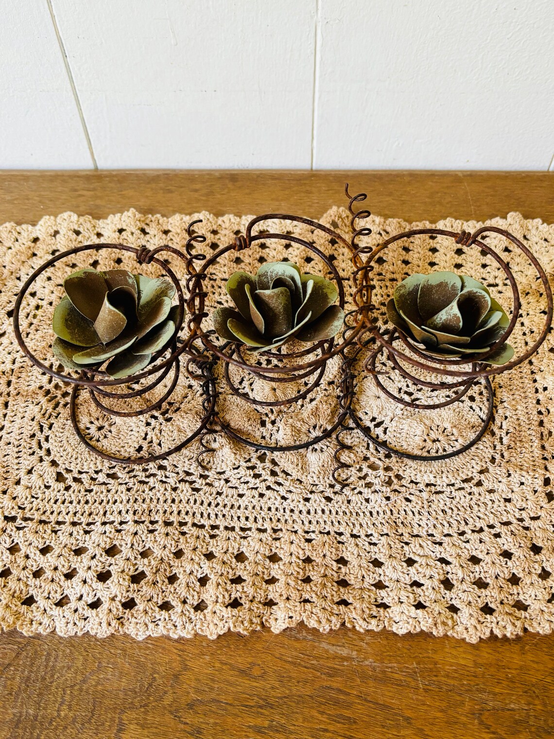 Rusty Connected Wire Springs/metal Salvage/set of 3/ Vintage Mattress ...
