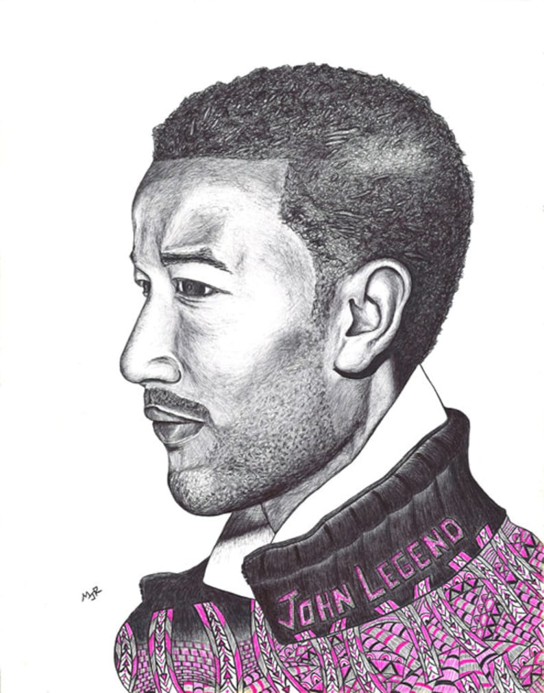 John Legend Portrait Ball Point Pen Drawing - Etsy