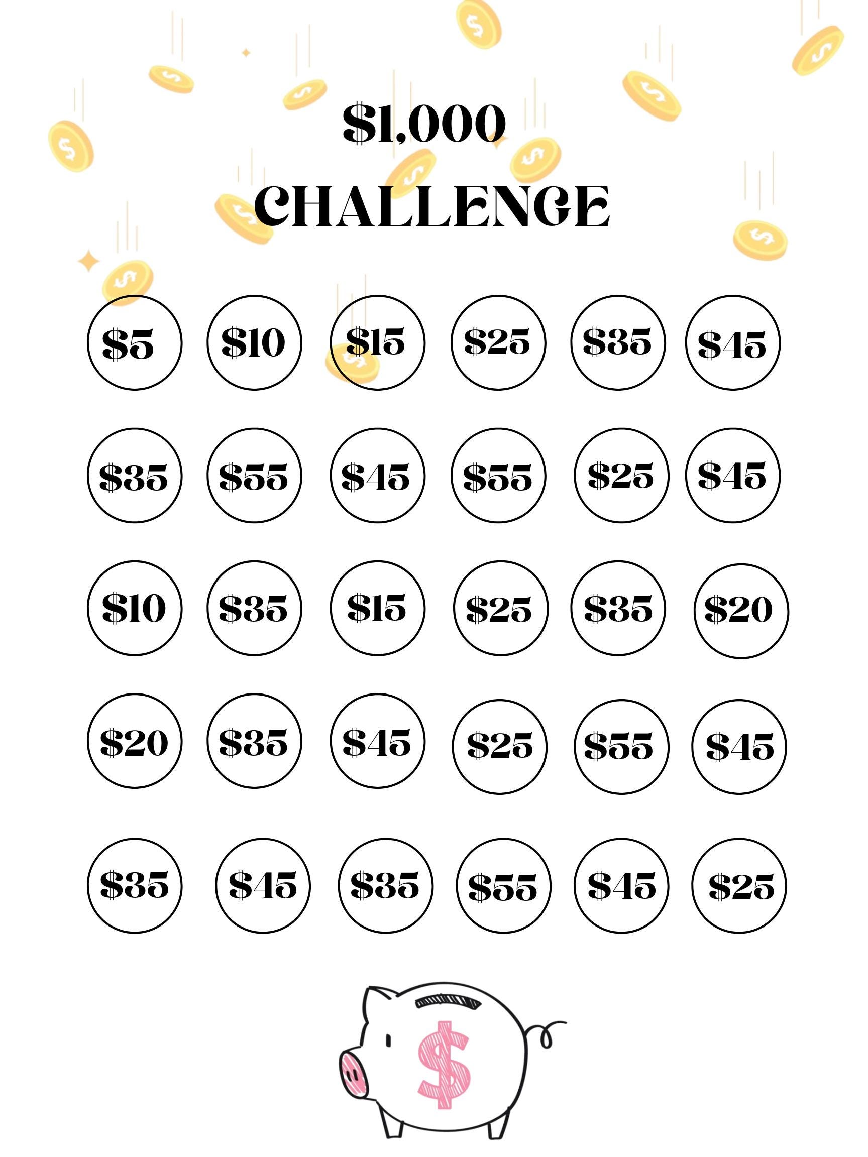 Savings Challenge 1k-5k | Monthly Money Budgeting | Printable PDF ...