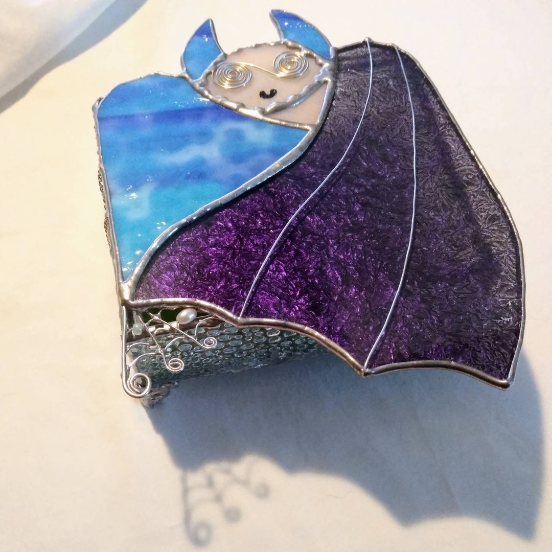 Blue and Purple Bat Jewelry Box - Etsy