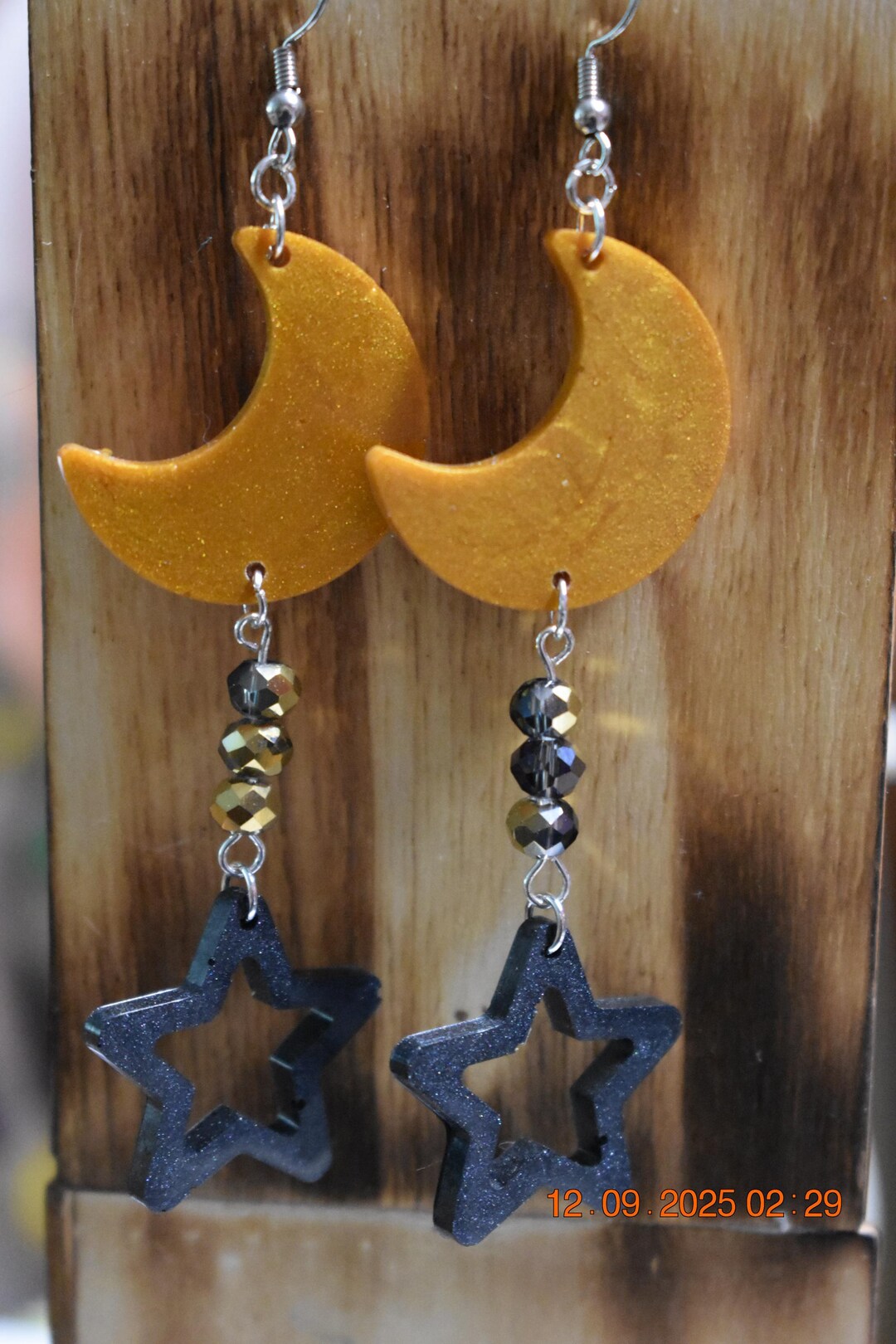 Moon and Stars Dangle Earrings - Etsy