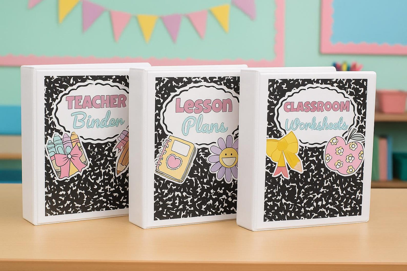 Cute Teacher Binder Covers & Spine Inserts Bundle | Printable Binder ...