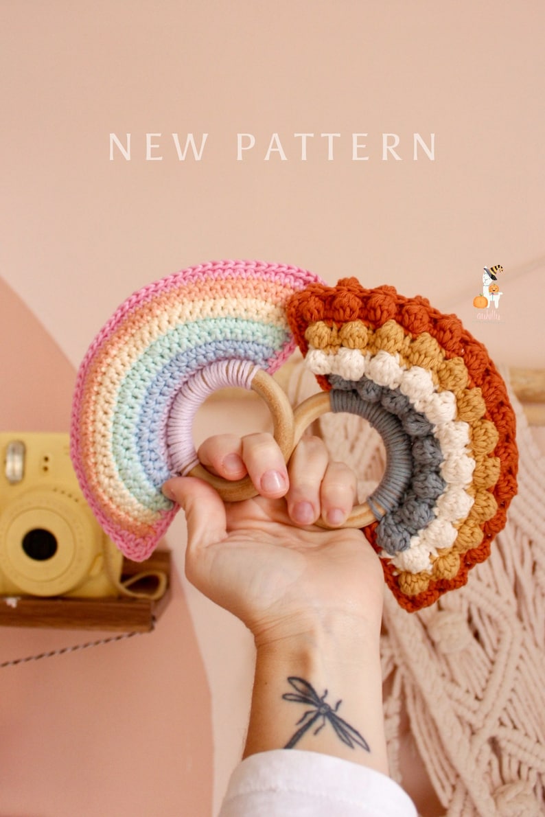 PDF Only Rainbow Rattle 2x1 boho and Candy Crochet Pattern - Etsy