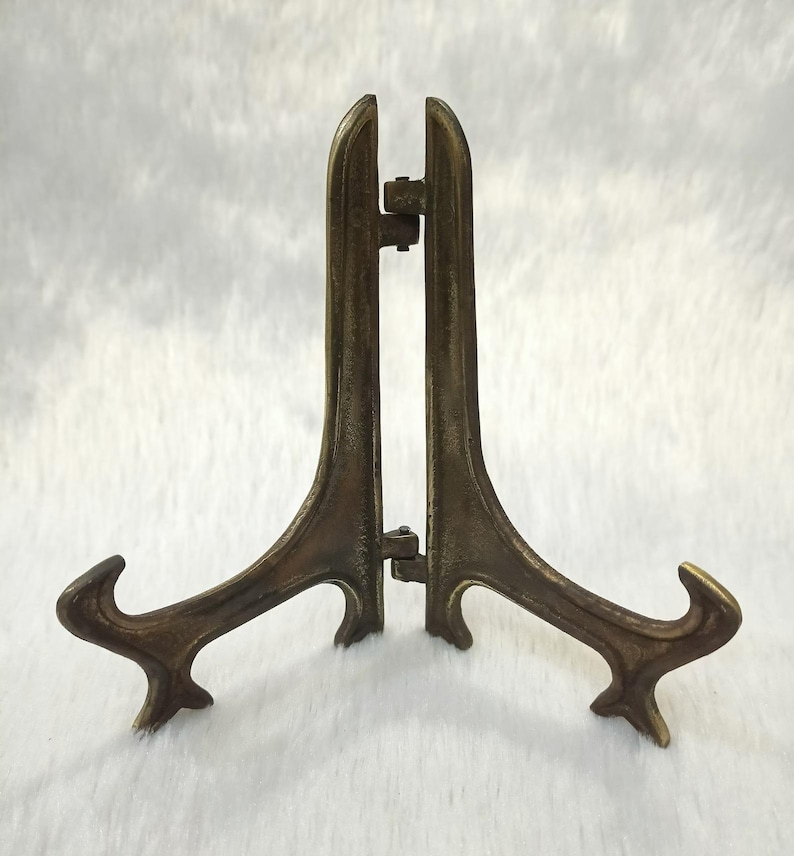 Antique Brass Display Stand | Vintage Plate, Photo Easel - Etsy