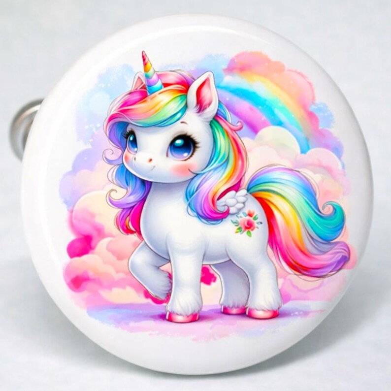 Handmade Unicorn Ceramic Knob | Kids Nursery Decor - Etsy