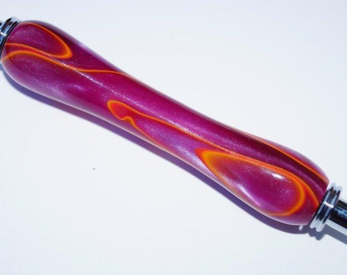 Seam Ripper, Acrylic Seam Ripper, Pink and Orange Glitter, Handturned ...