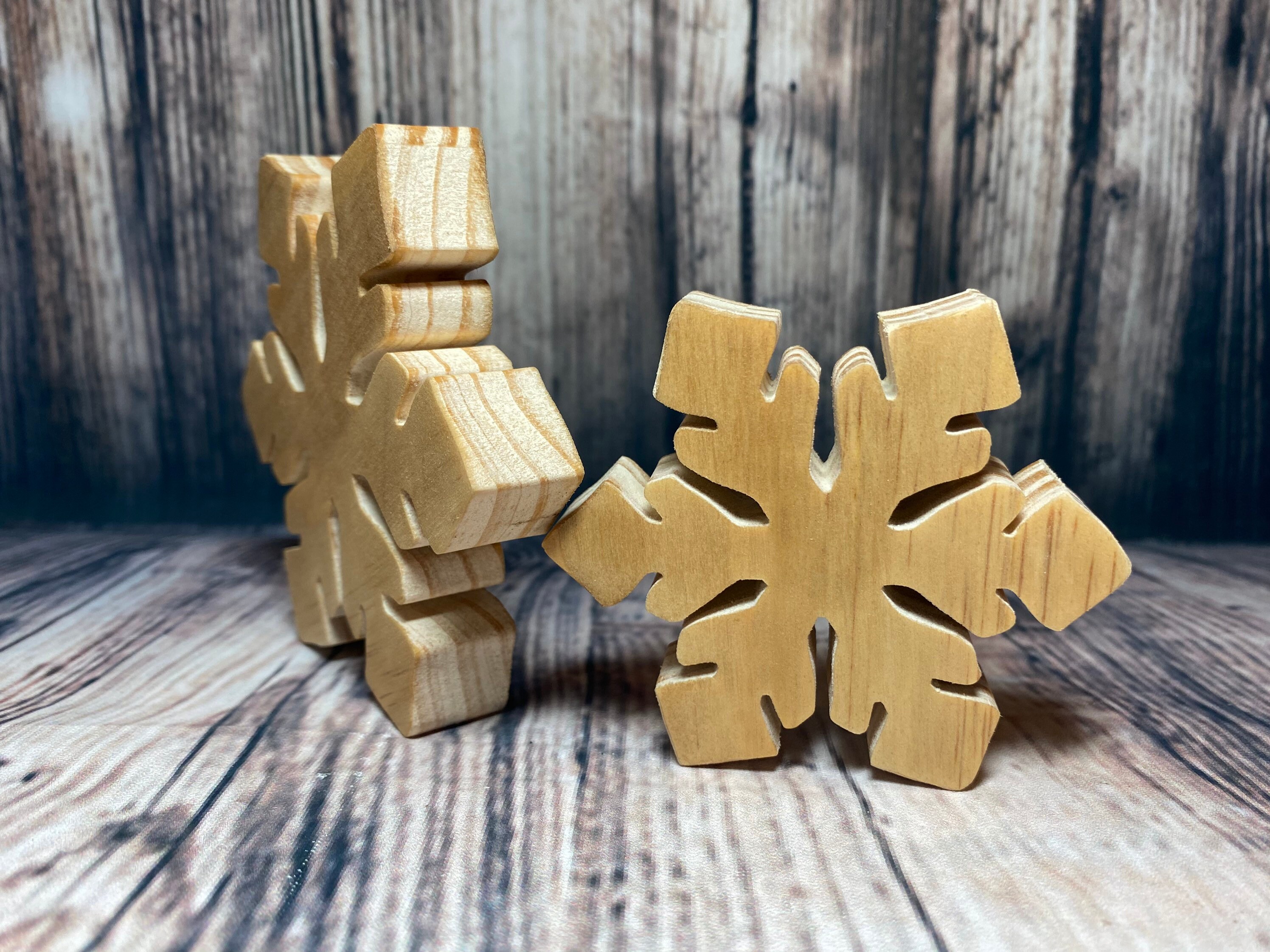Snowflakes/wood/christmas/table/shelf Decor/tiered Tray - Etsy