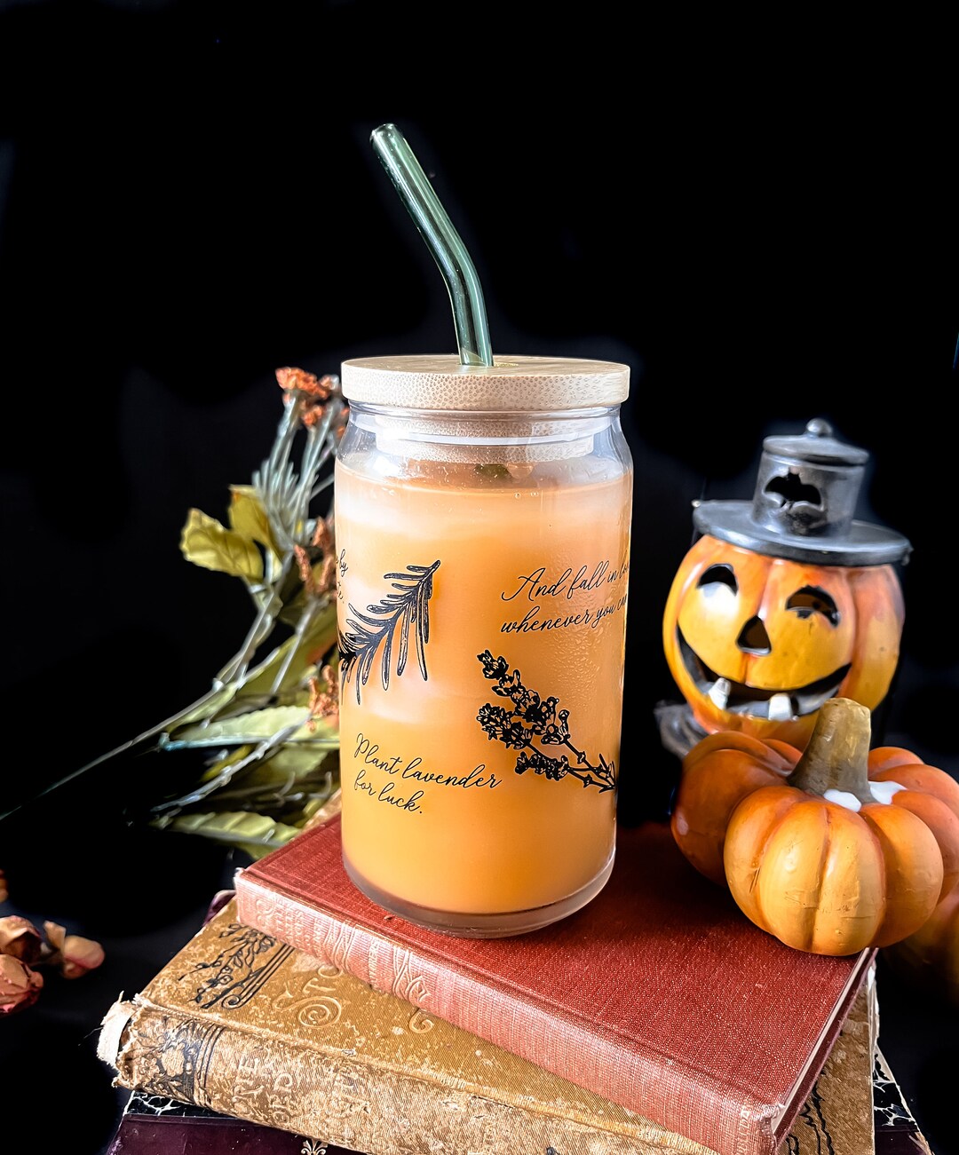 Practical Magic Can Glass Witchy Can Glass Drinkware Cottagecore ...