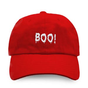 Halloween BOO Embroidered Dripping Text 100% Cotton Baseball Adjustable ...