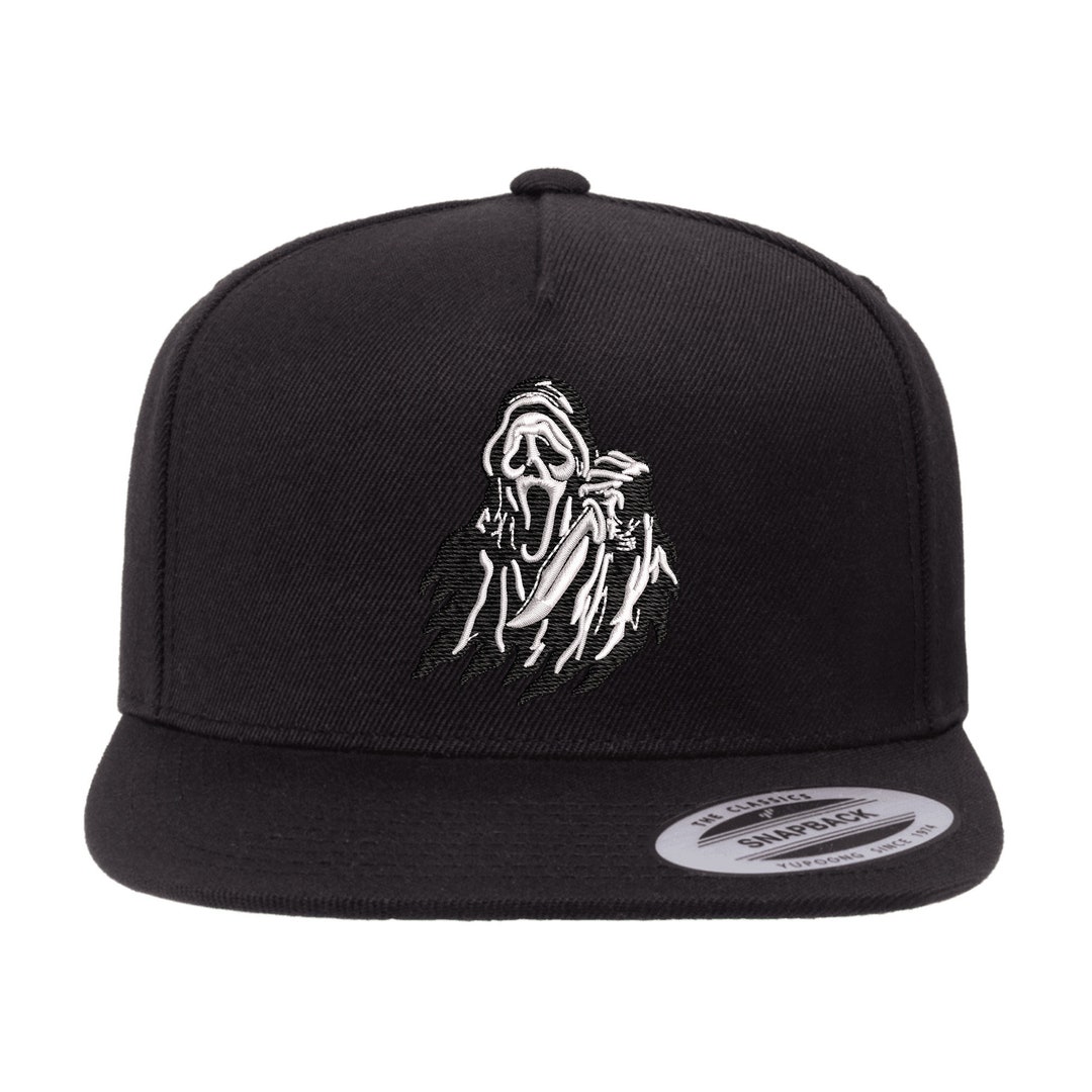 Ghostface Scream Movie Embroidered 5 Panel Flat Bill Adjustable ...