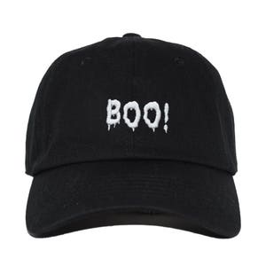 Halloween BOO Embroidered Dripping Text 100% Cotton Baseball Adjustable ...
