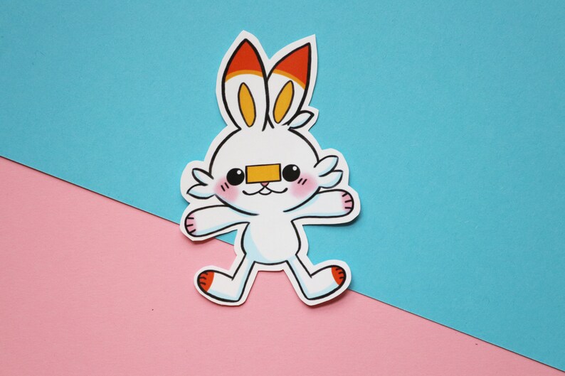 Pokemon Scorbunny Sticker - Etsy