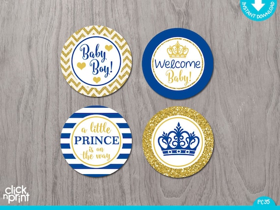 Tableware Printable Prince Baby Shower Royal Prince Instant Download ...