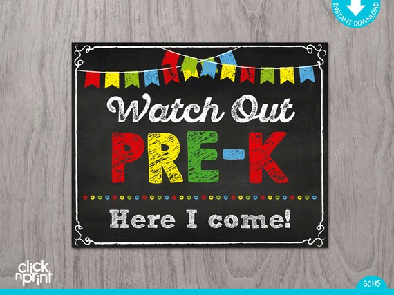 First Day of Pre-k Sign Instant Download Print Yourself, First Day of ...