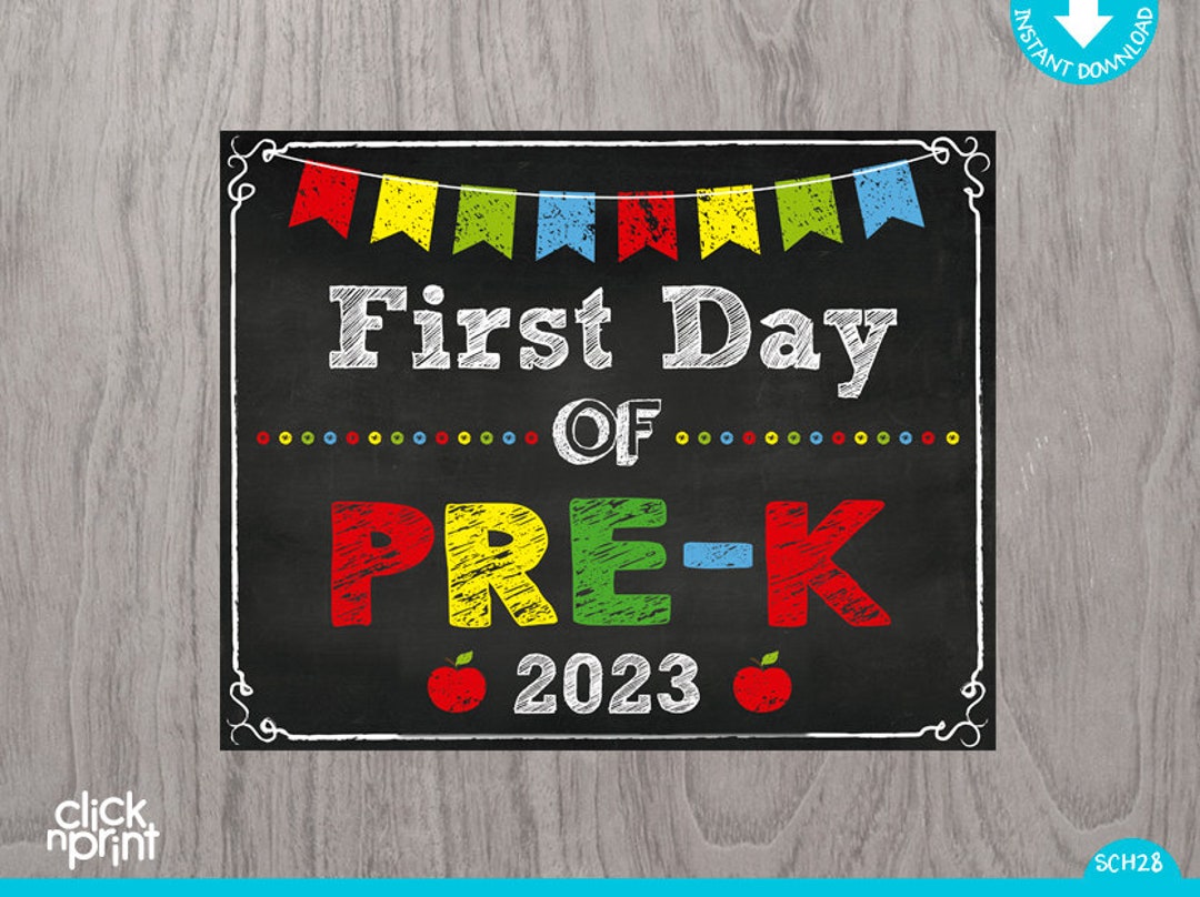 First Day of PRE-K Sign Instant Download Print Yourself First - Etsy