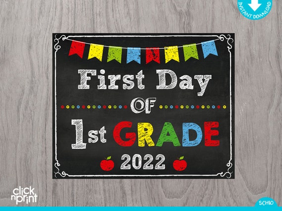 First Day of First Grade Sign Instant Download Print Yourself | Etsy