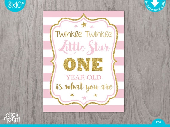 Pink and Gold Print Yourself Party Sign, Printable Party Sign, Birthday ...