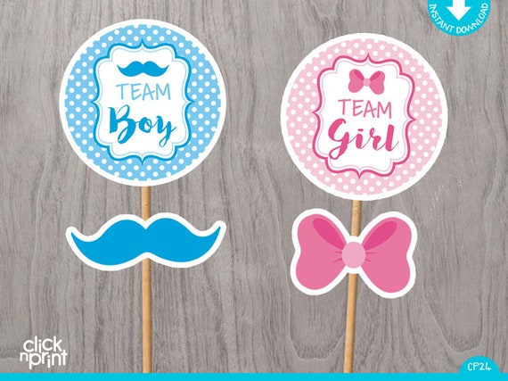Gender Reveal Print Yourself Centerpieces, Gender Reveal Party ...