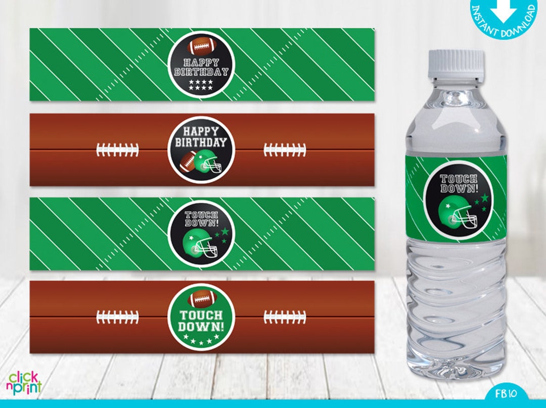 American Football Print Yourself Water Bottle Labels, American Football ...